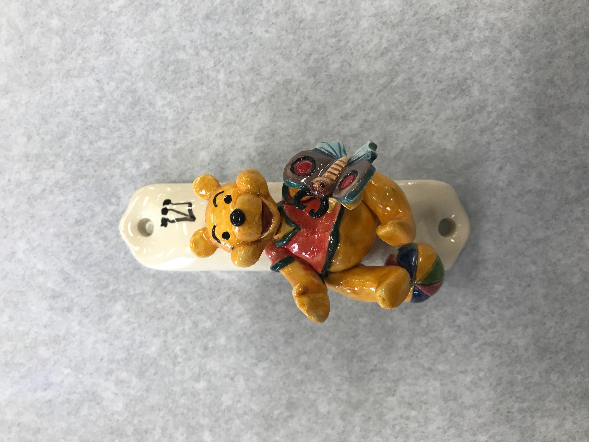 Winnie the Pooh Mezuzah 3 - Painted Porcelain